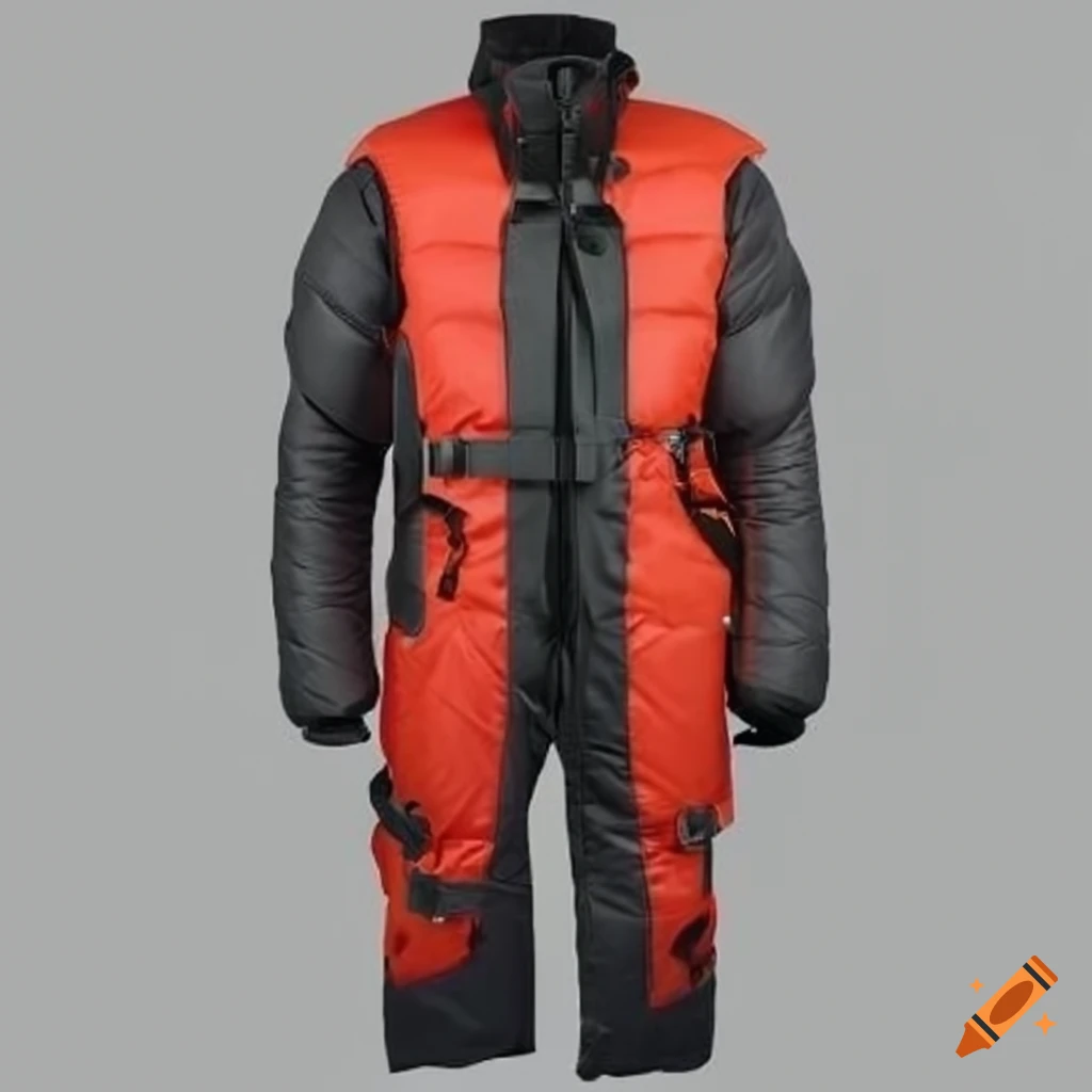 Padded expedition suit with life jacket on Craiyon