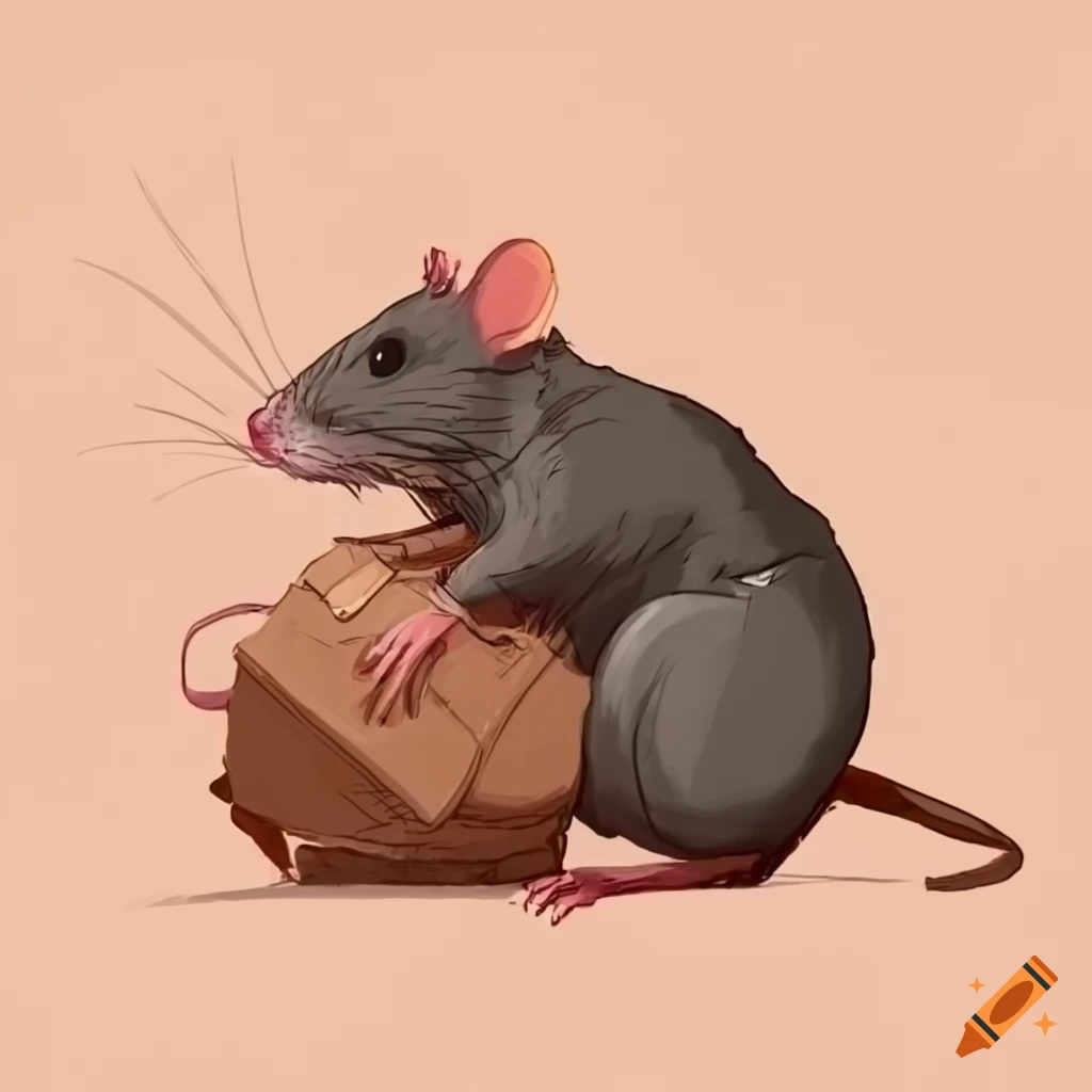 Packrat rat with a big backpack on Craiyon