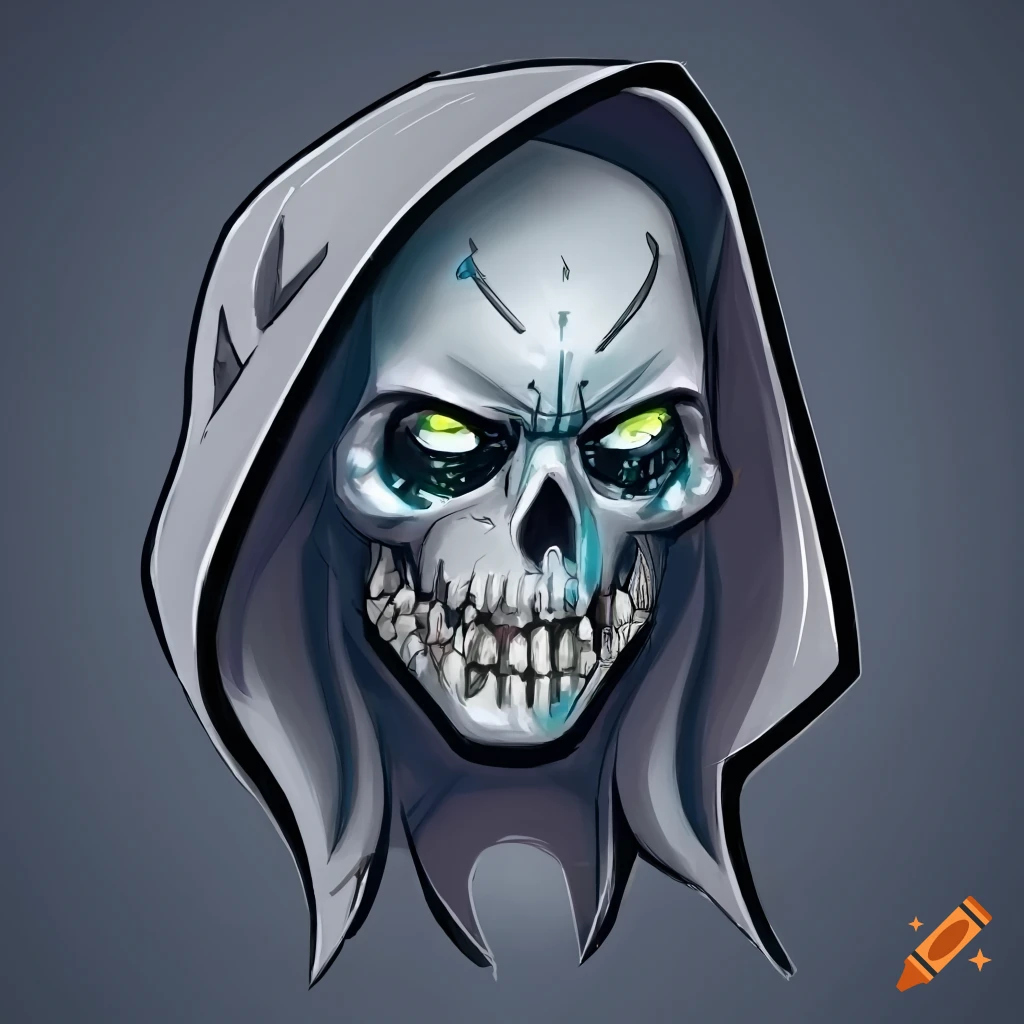 Menacing design for youtube channel with a grim reaper theme on Craiyon
