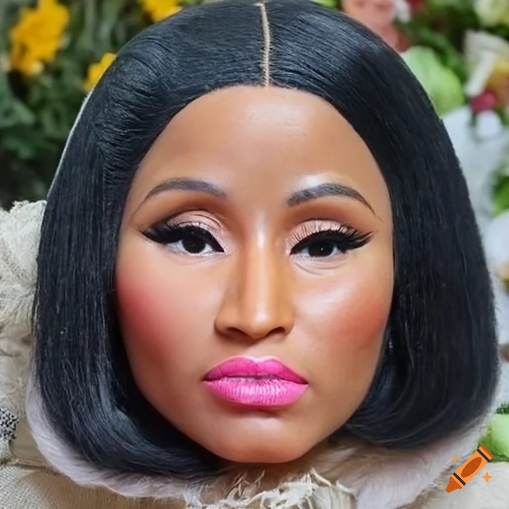 Hyper-realistic silicone mask of Nicki Minaj's face on Craiyon