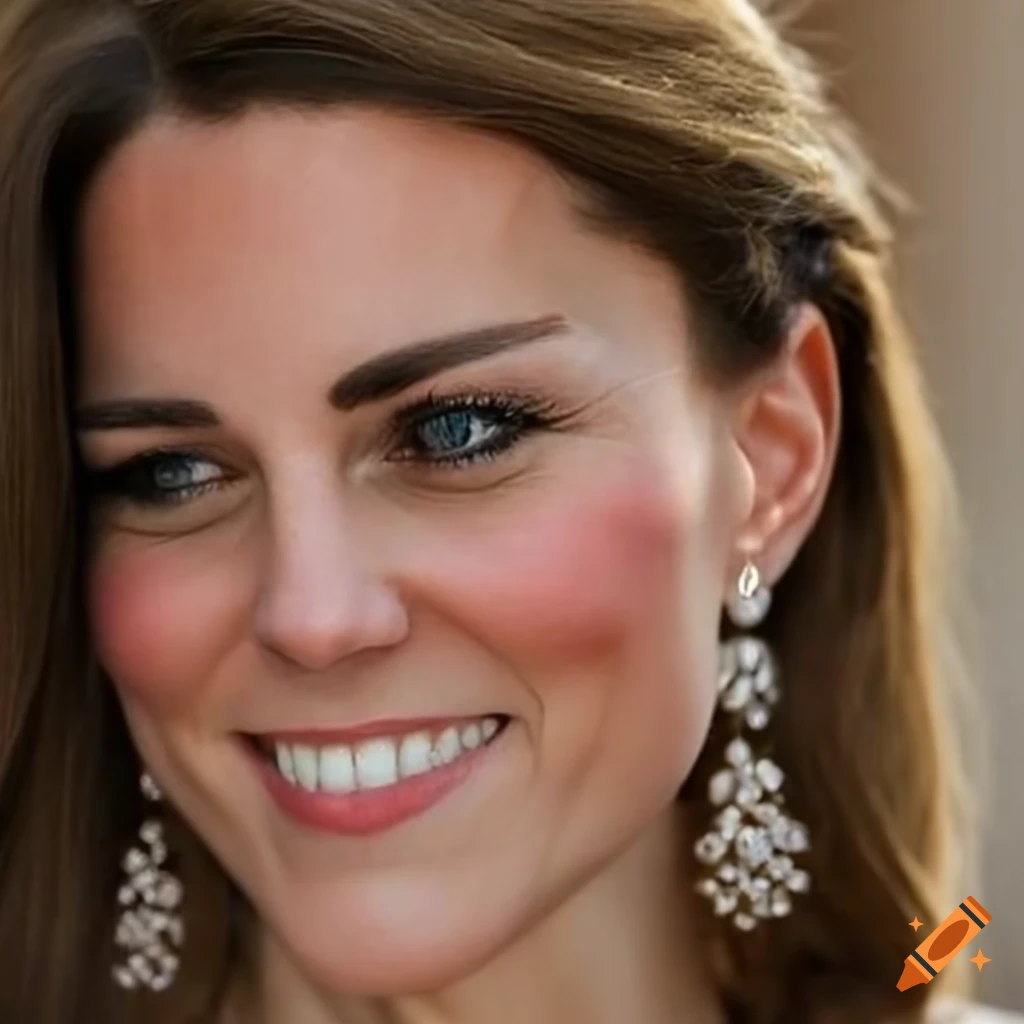 Portrait of princess kate in a delicate satin gown on Craiyon