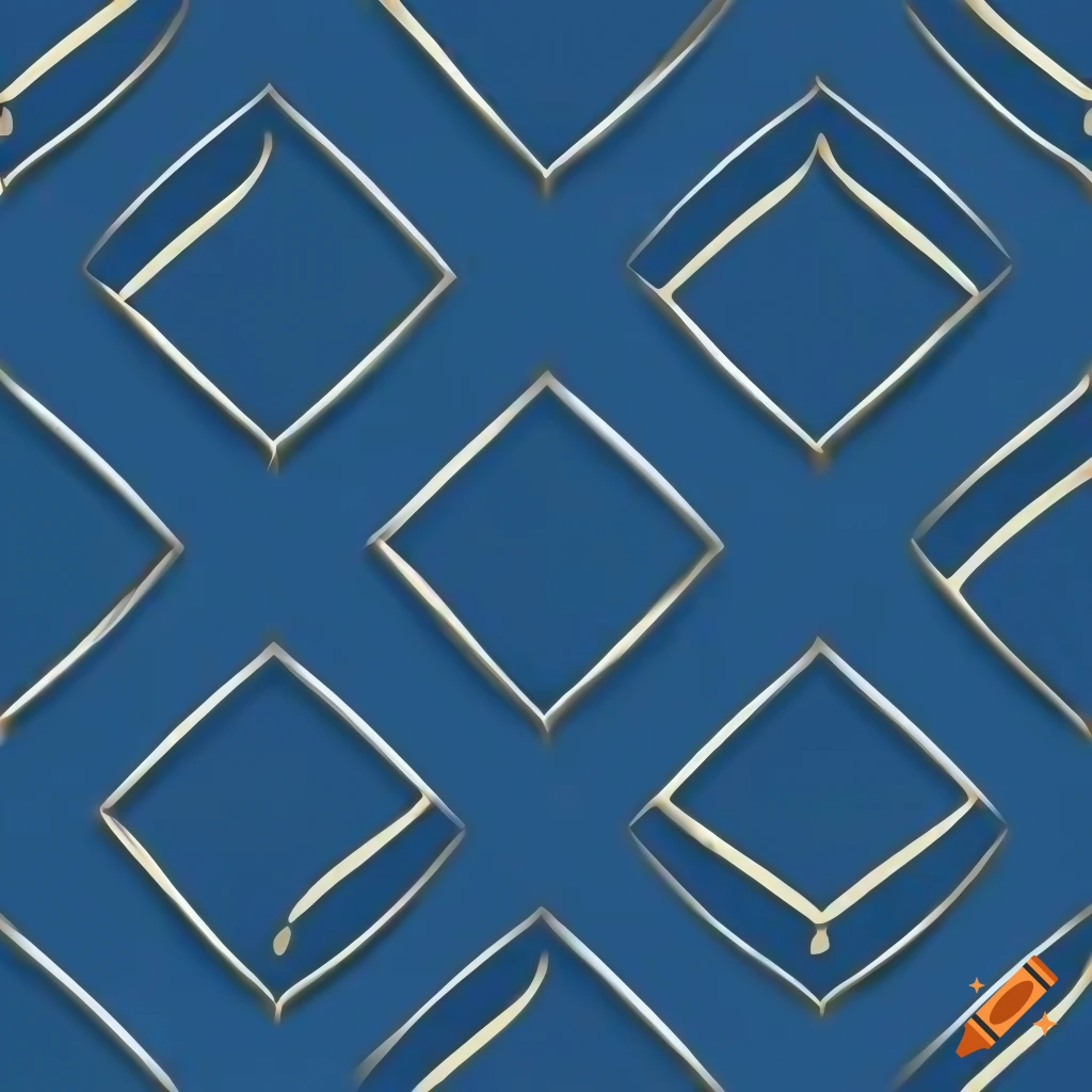 Elegant and sharp 8k seamless pattern with shades of blue, gold, and ...