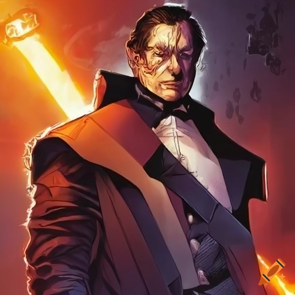 Fictional villain in a general cover on Craiyon