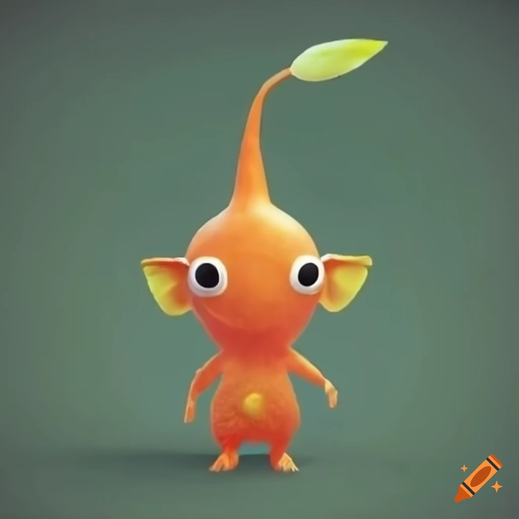 Orange pikmin in the grass on Craiyon