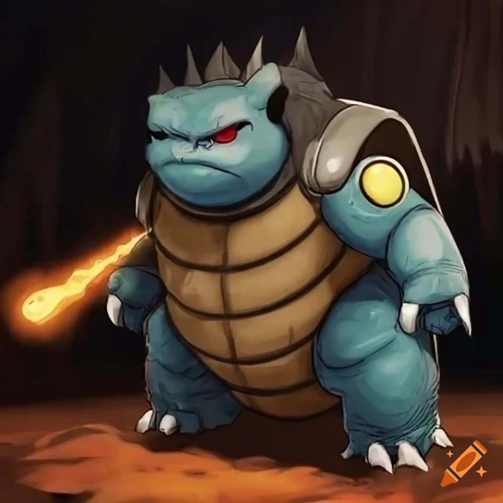 Blastoise kaiju training an apprentice on Craiyon