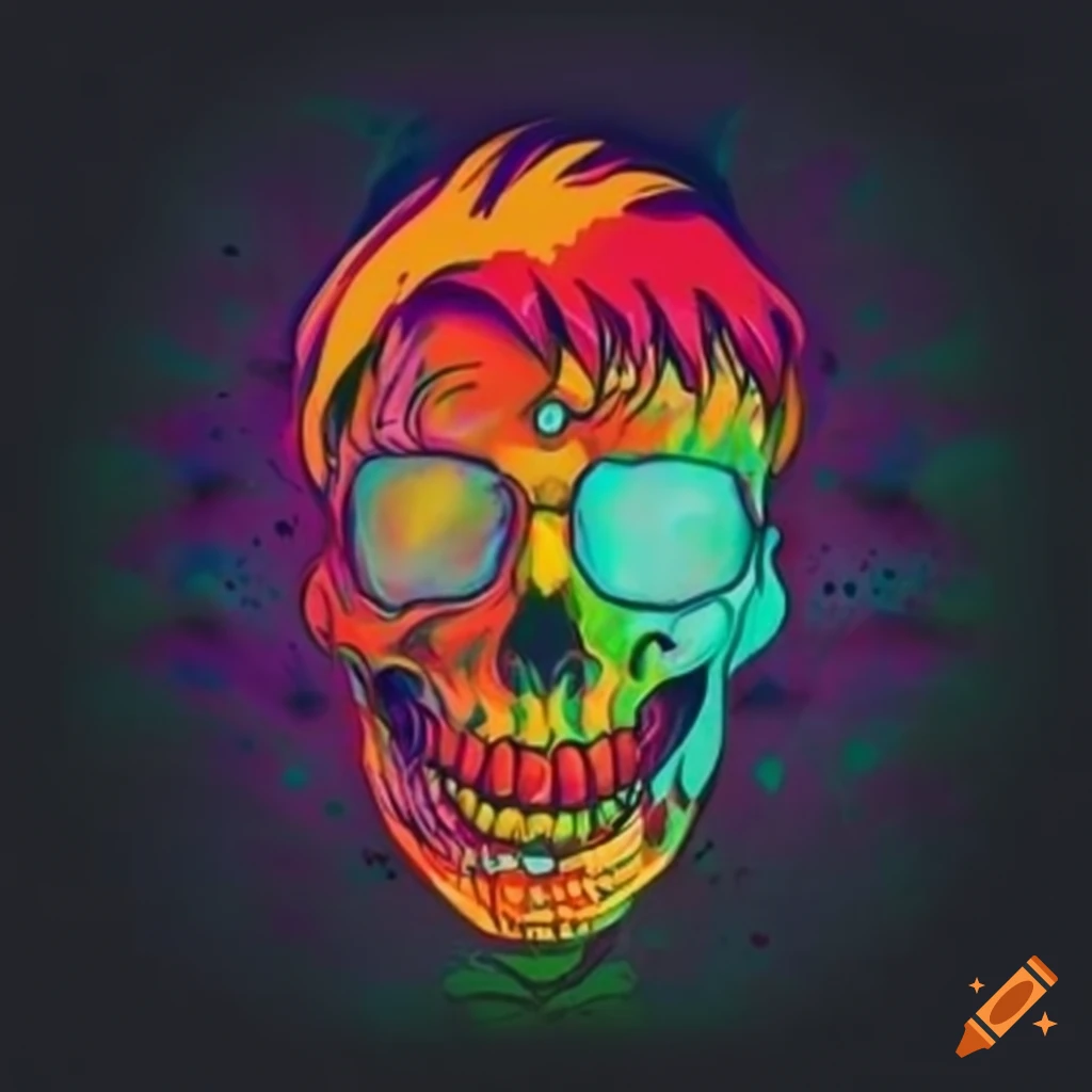 Funky skull composition with a punk vibe on Craiyon