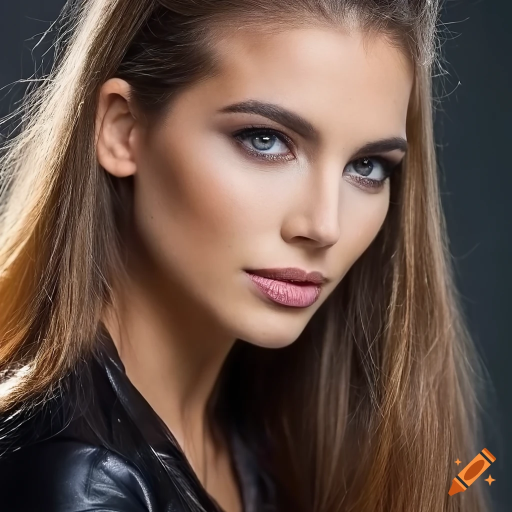 Close-up portrait highlighting photorealistic features and light and ...