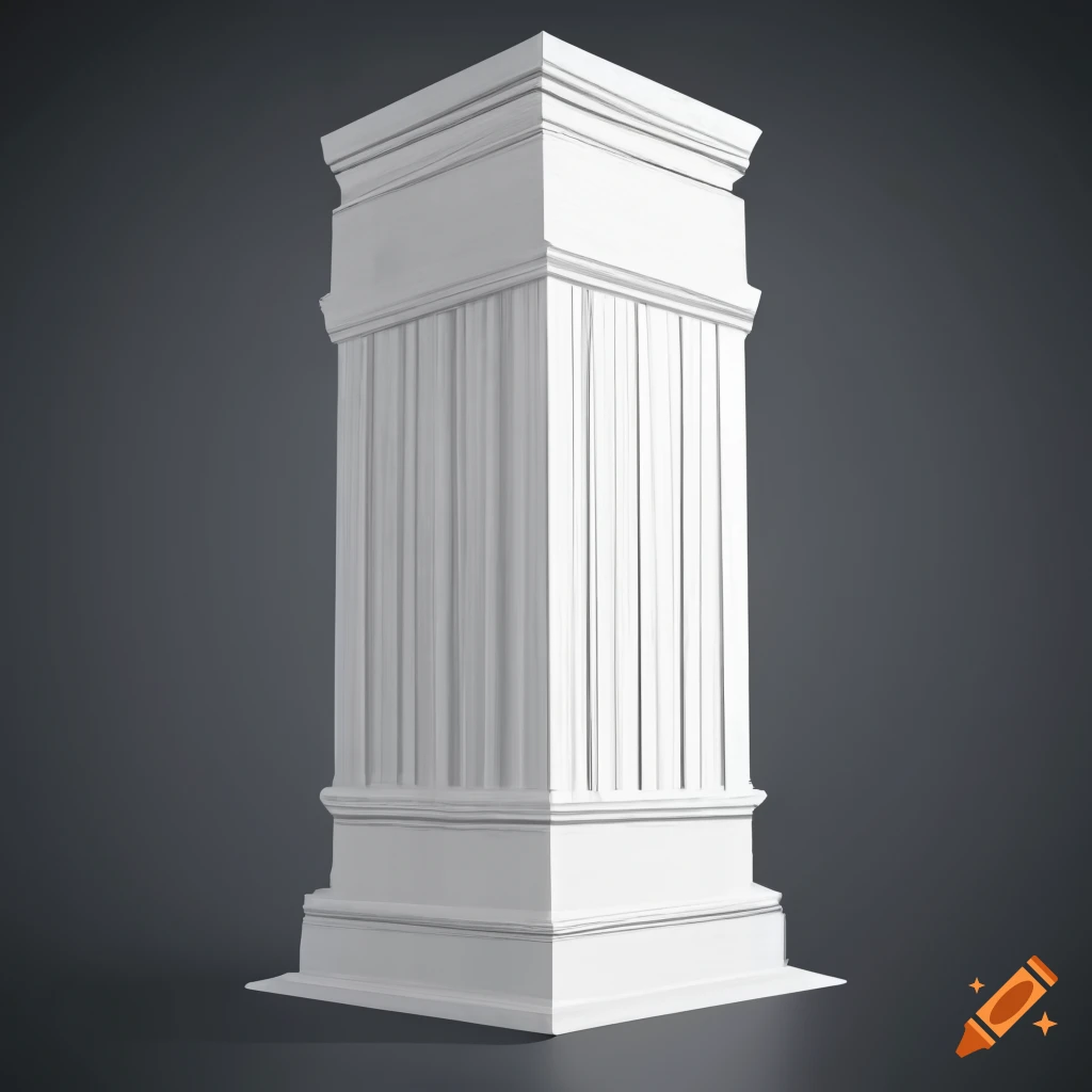 Photo-realistic symmetrical column with clean lines and sharp contrasts ...