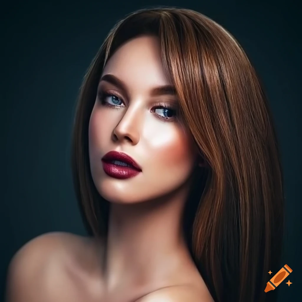 Beautiful natural face with elegant tresses in high-definition photo on ...