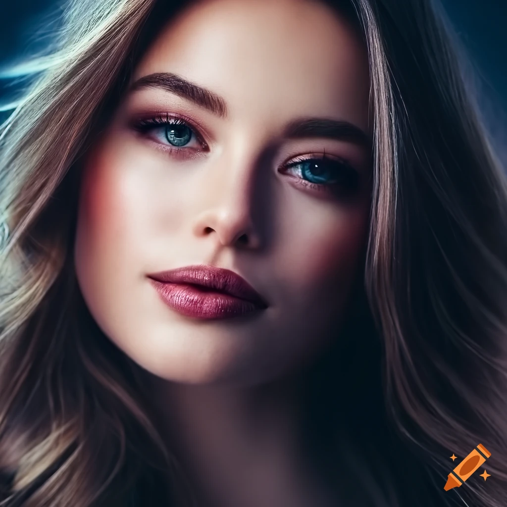 Natural beauty with radiant smile in high-definition portrait on Craiyon