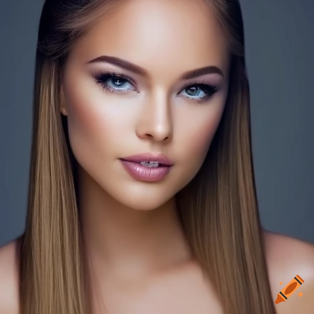 Beautiful natural face with elegant tresses in high-definition photo on ...