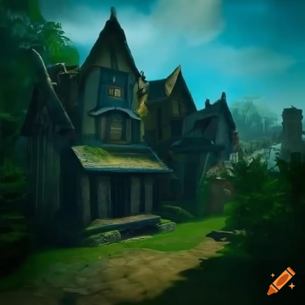 Realistic zelda village on Craiyon