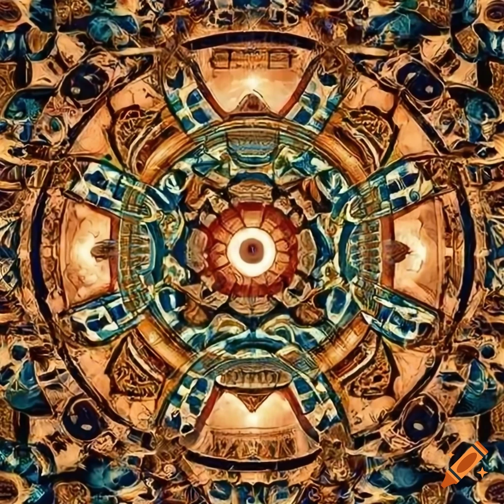 Symmetrical and detailed ancient egyptian design pattern on Craiyon