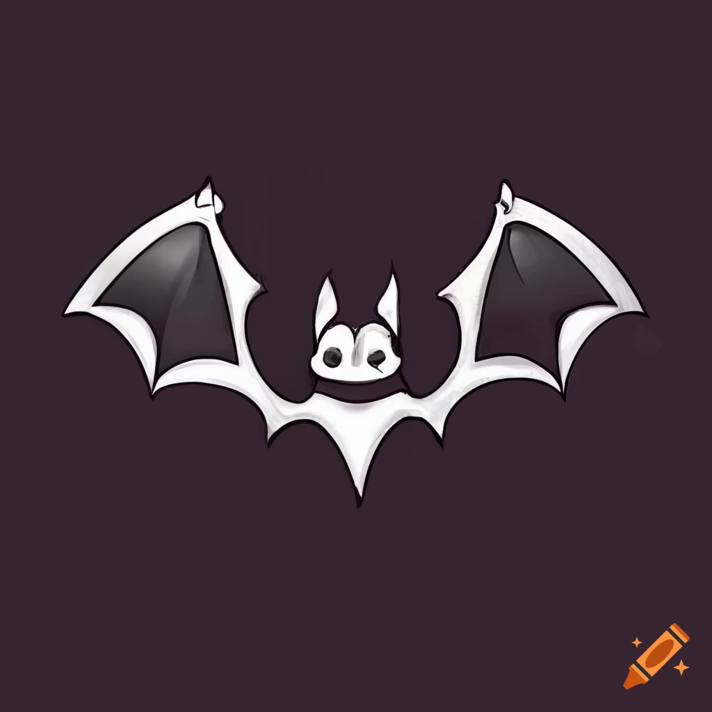 Gothic black and white bat icon logo on Craiyon