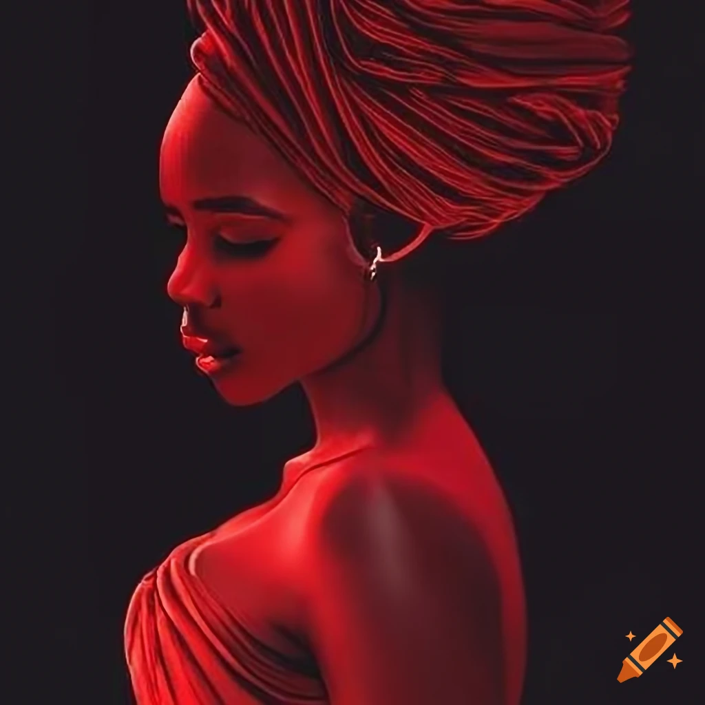 Line art with white and scarlet lines creating high-contrast ...