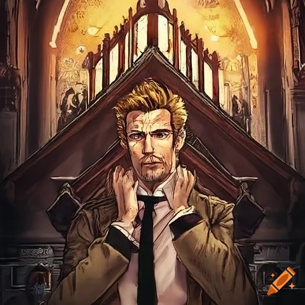 John constantine at the church on Craiyon