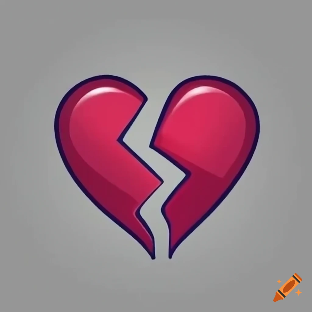 Animated broken heart logo on Craiyon