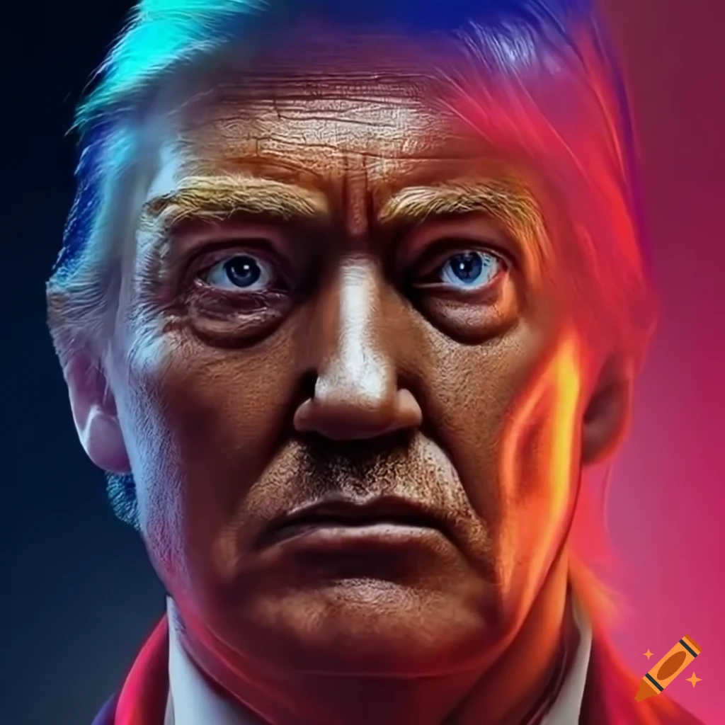Karate trump on a colorful action movie poster on Craiyon