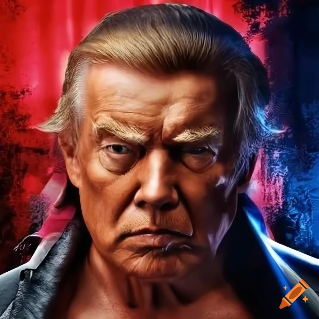 Colorful action movie poster featuring a kung fu trump on Craiyon