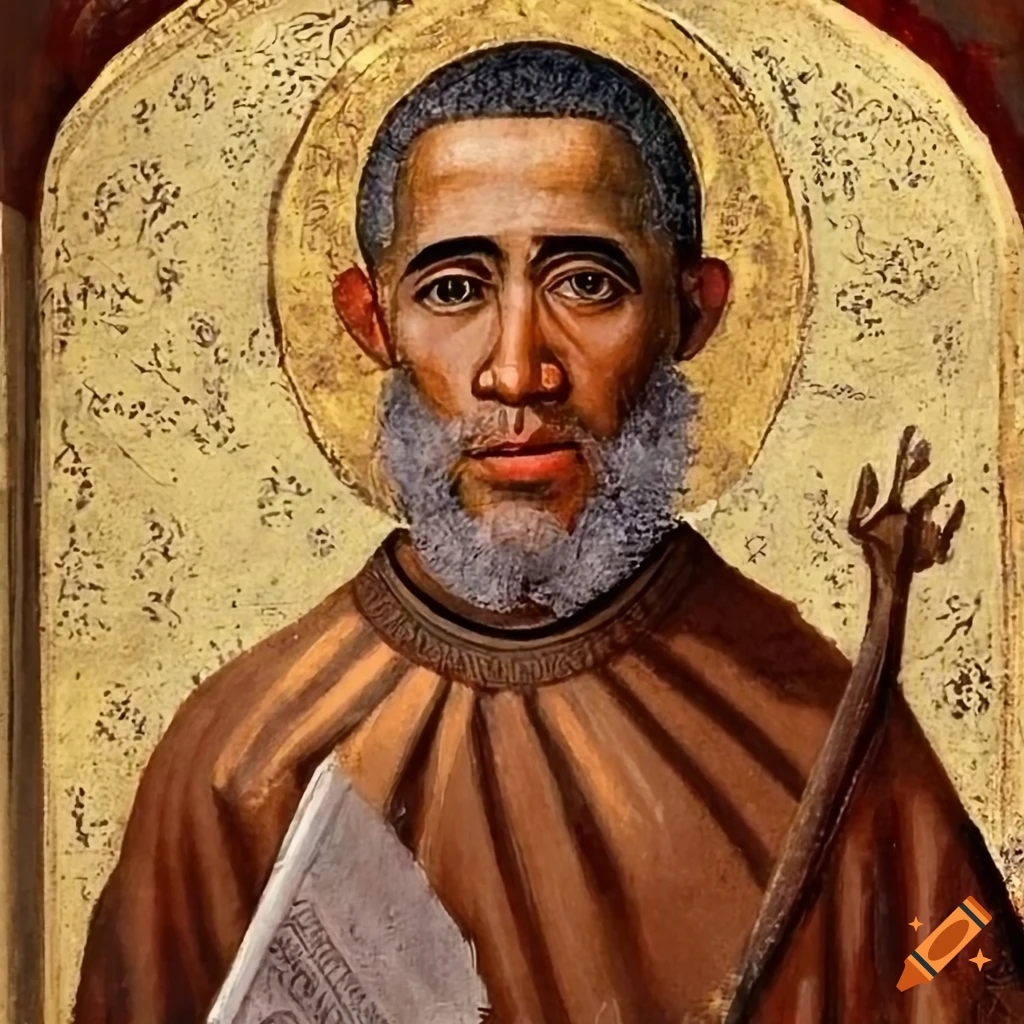 Portrait of Obama depicted in the style of a medieval manuscript ...