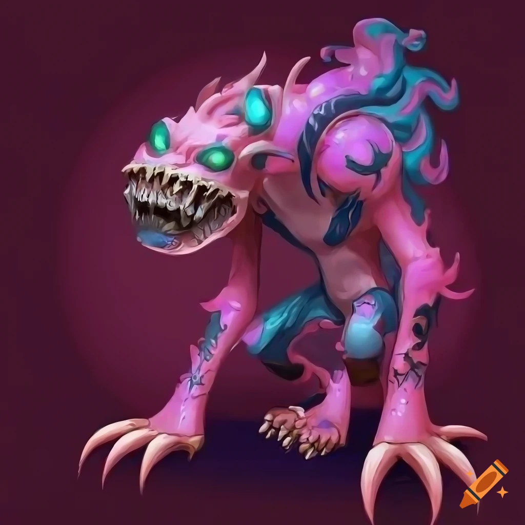 Stylised creature from Spore in anime and comic book art style on Craiyon