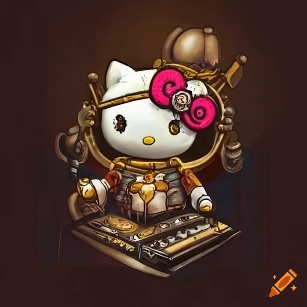 Steampunk hello kitty dj in an art deco club on Craiyon
