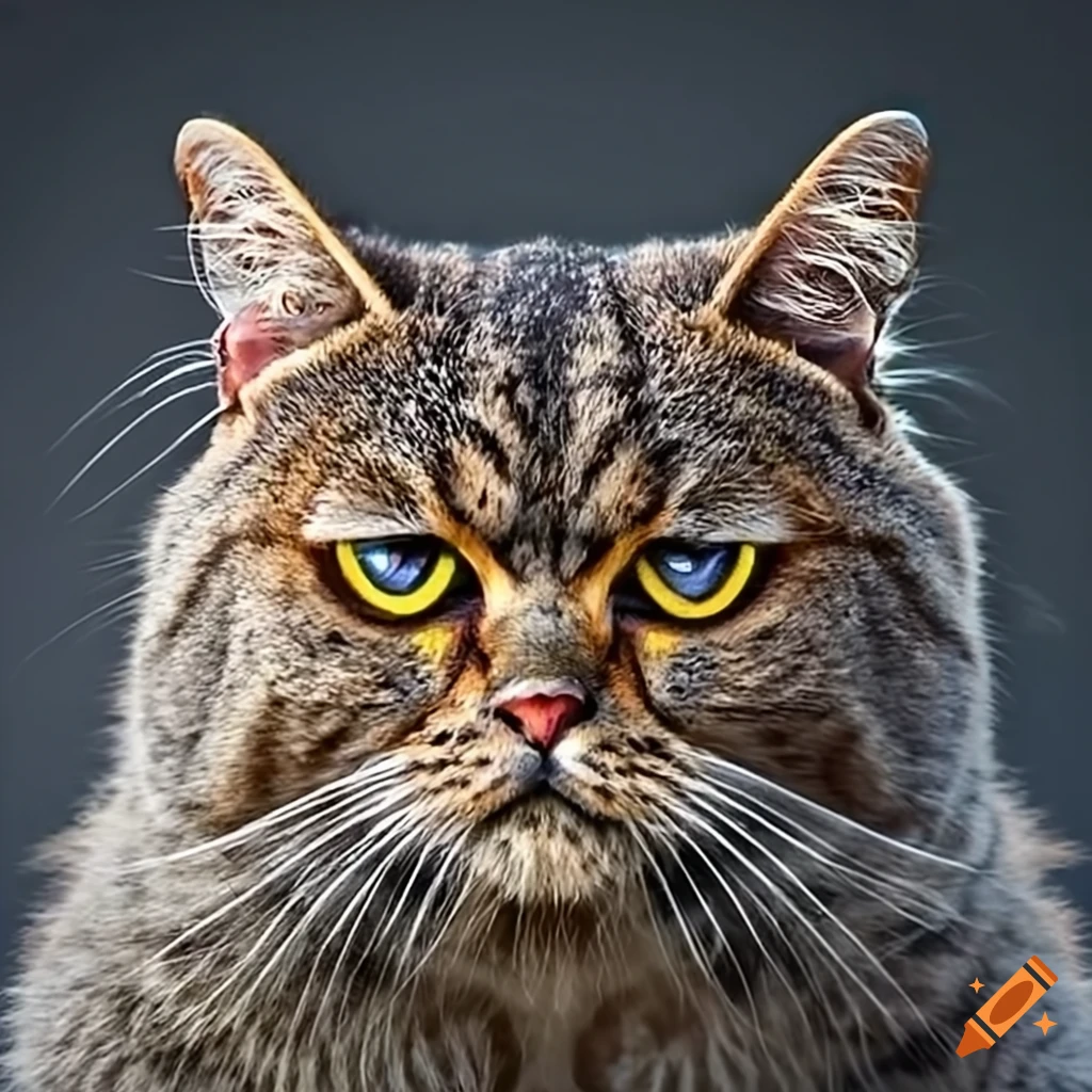 Grumpy scottish wild cat on Craiyon