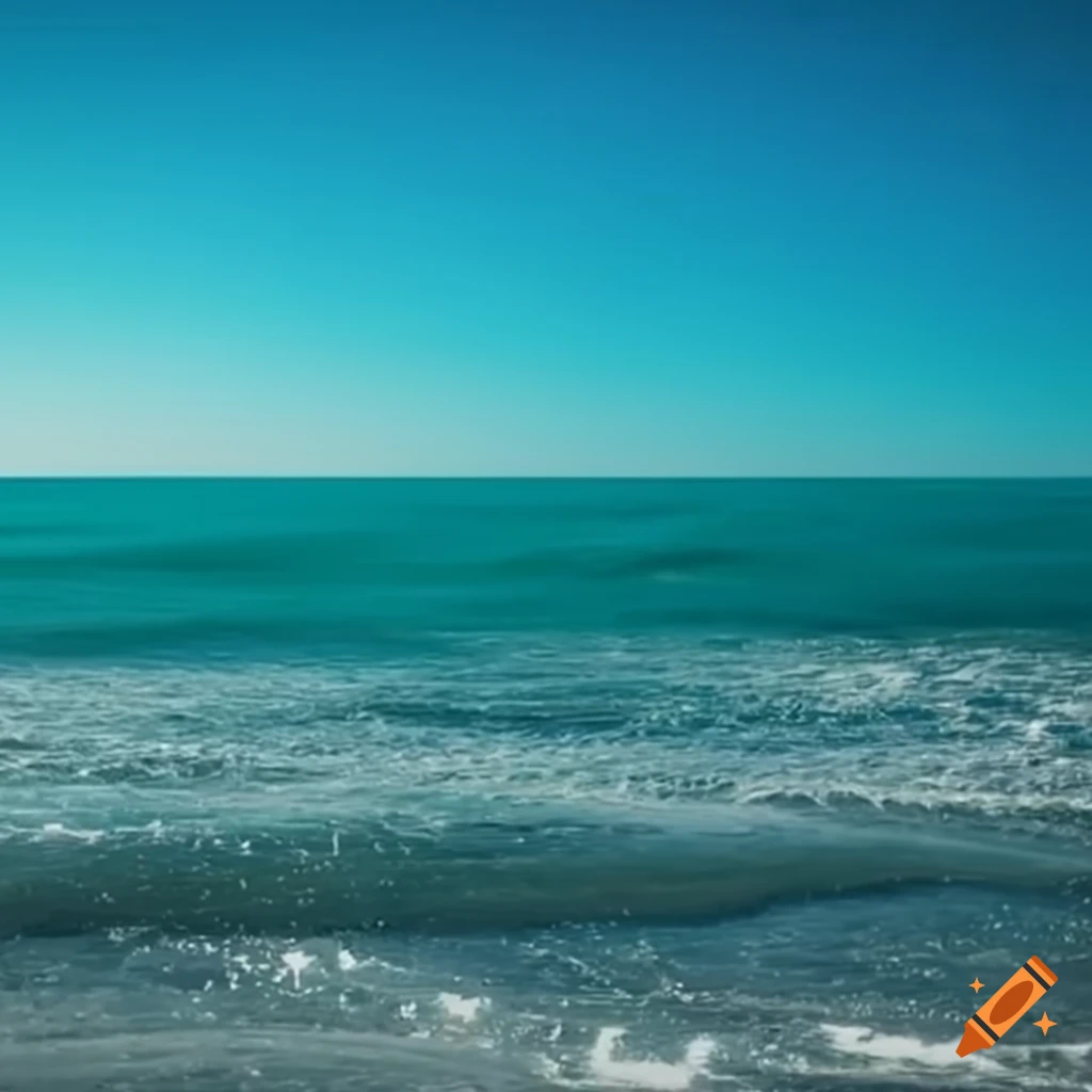 Realistic cyan-toned sea on Craiyon