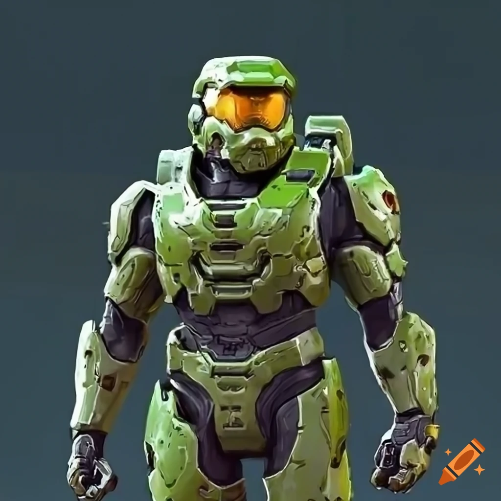 Video game character master chief and doomguy on Craiyon