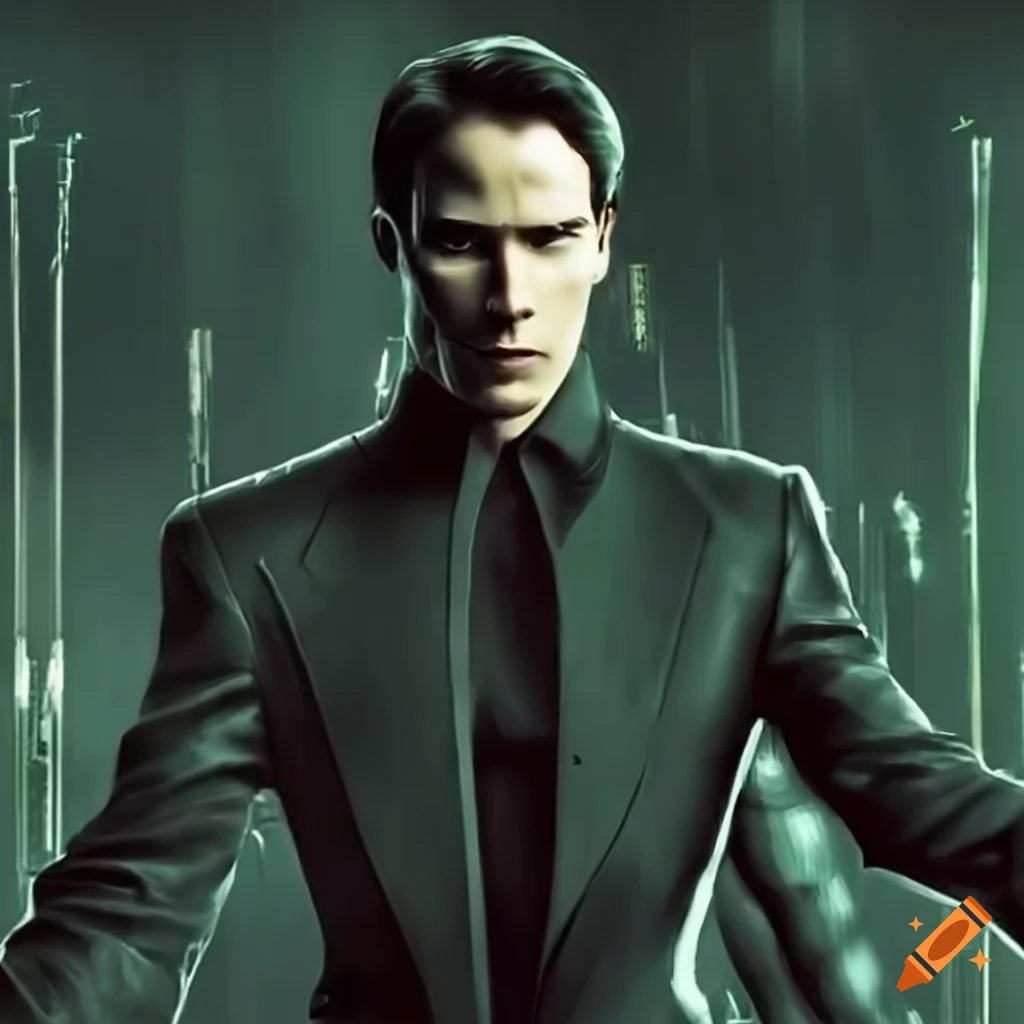 Neo from matrix aiming with a bow on Craiyon