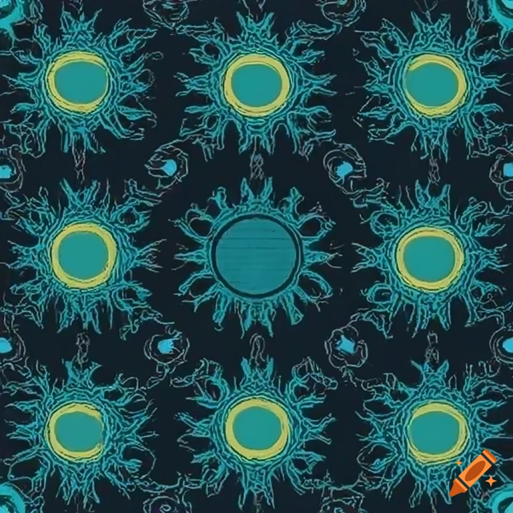 Seamless, tileable sun pattern with sharp clean lines in 8k resolution ...