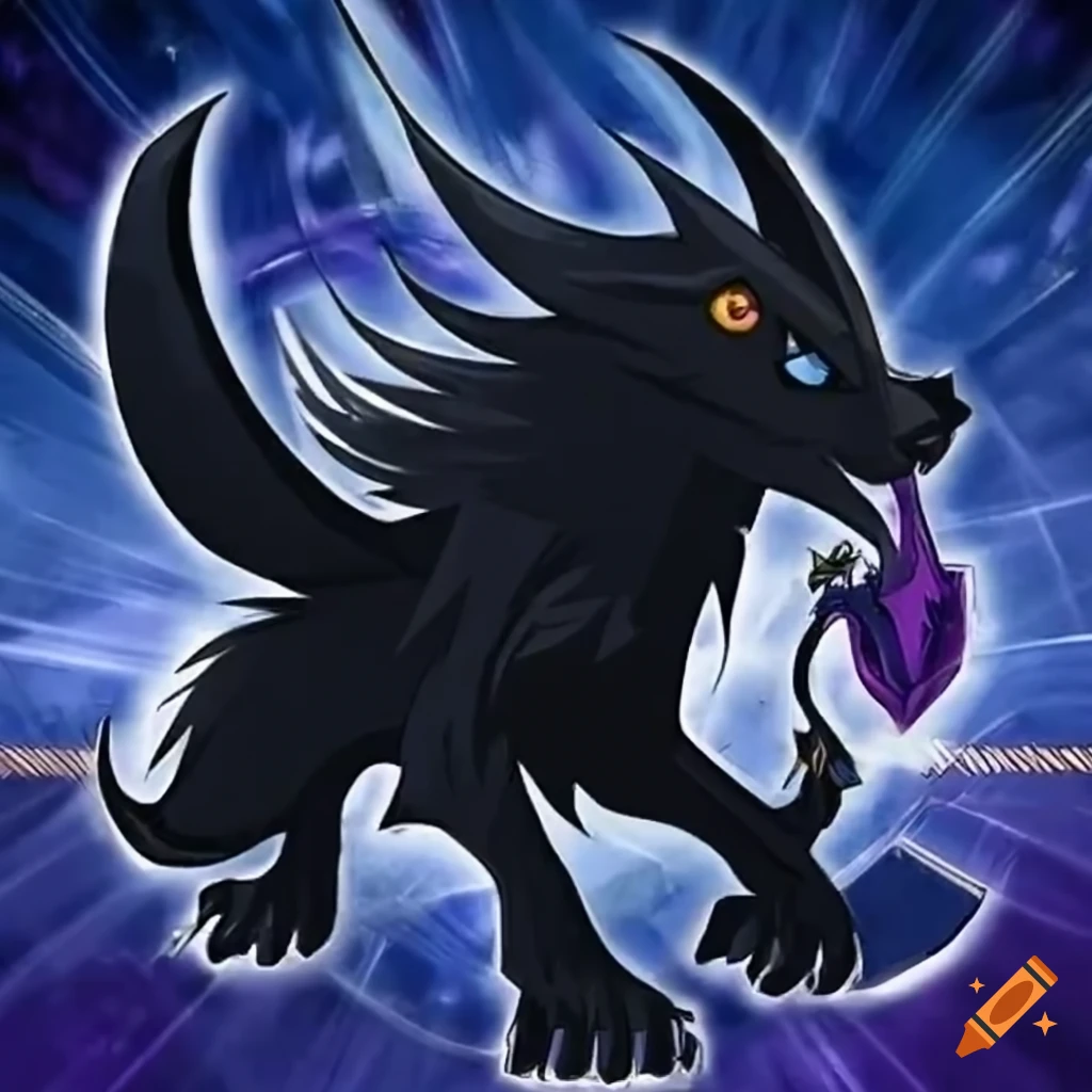 Void wolf with a black sword from yu-gi-oh on Craiyon