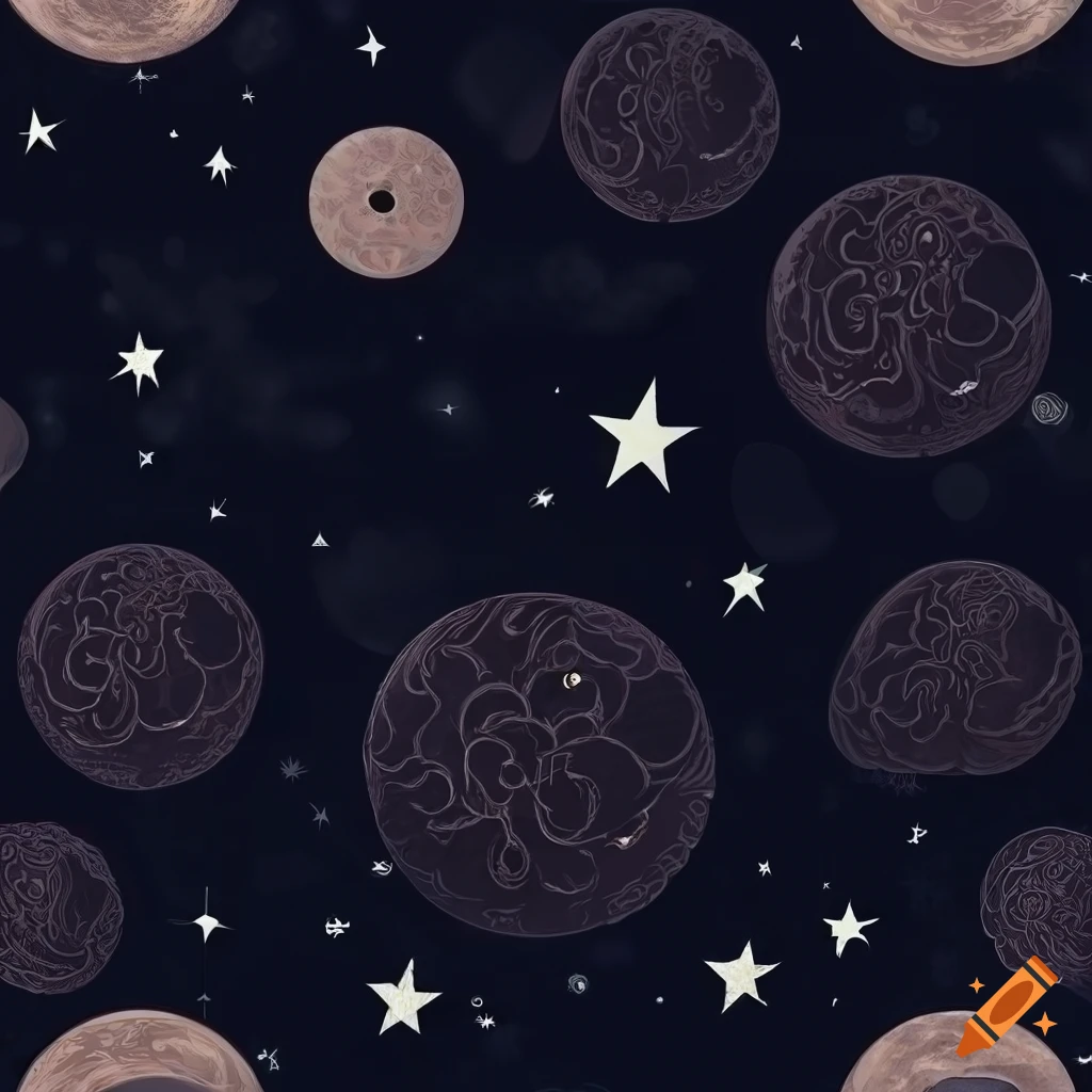 Moon design seamless pattern with sharp clean lines in 8k resolution on ...