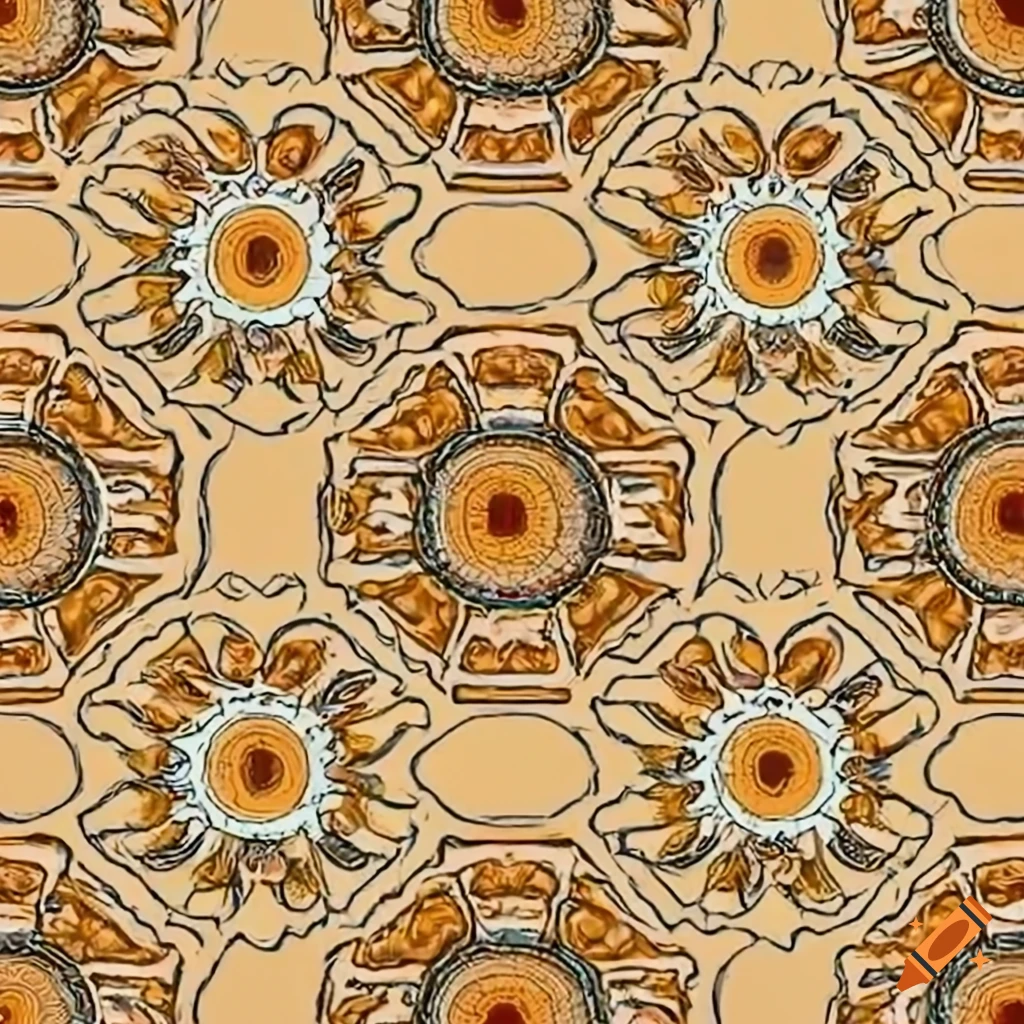 Seamless sun design pattern with sharp, clean lines in 8k resolution on ...