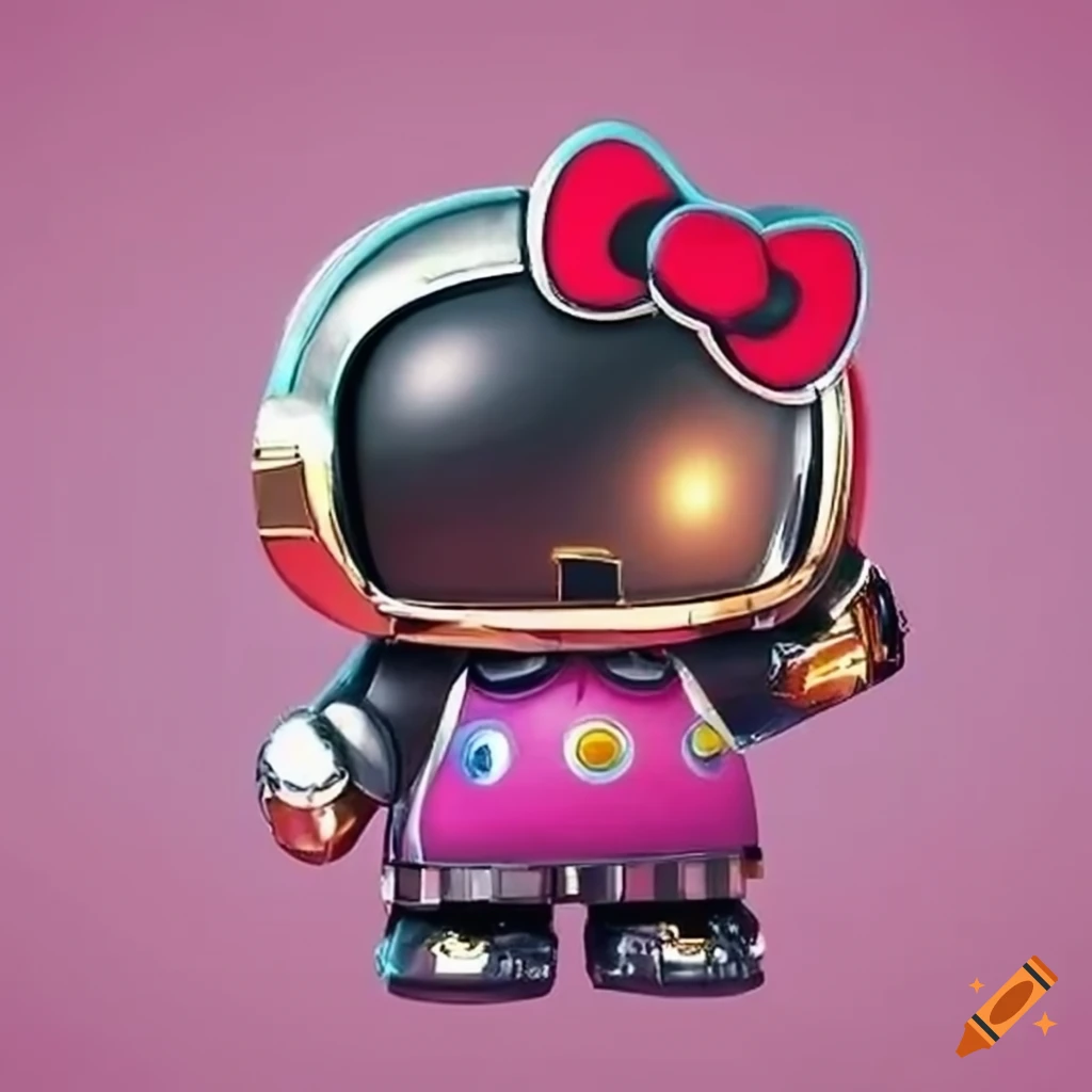 Hello Kitty dressed as Daft Punk in a dance club on Craiyon