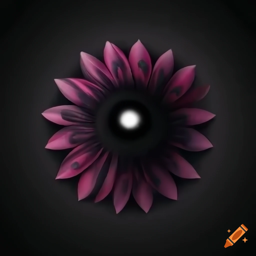 Eye-catching 8k flower design on white background with black faded ...
