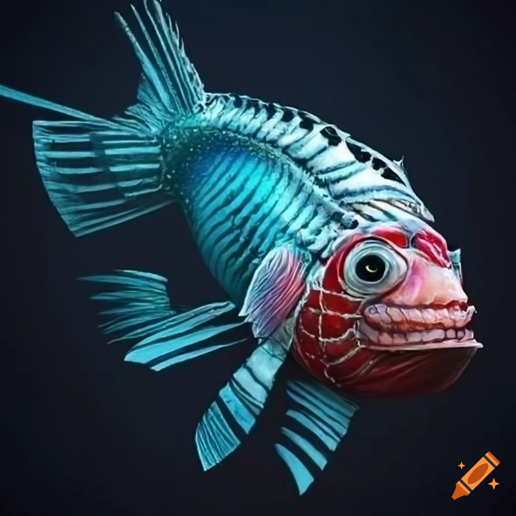 Illustration of a samurai fish on Craiyon