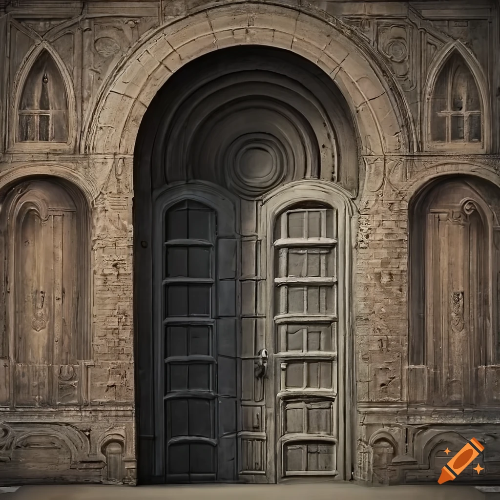 Arched door wall texture by h.r. giger on Craiyon