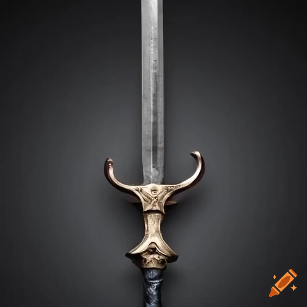 Sophisticated double-edged sword and shield on Craiyon