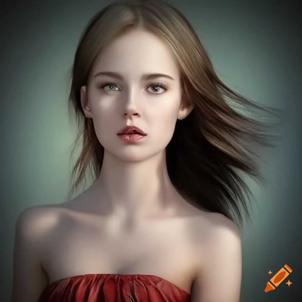 Beautiful young lady on Craiyon