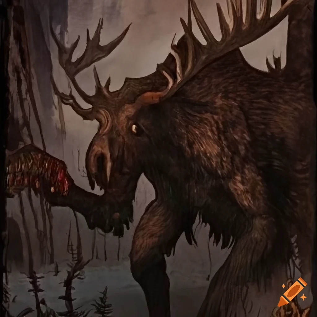 Eldritch horror moose on Craiyon
