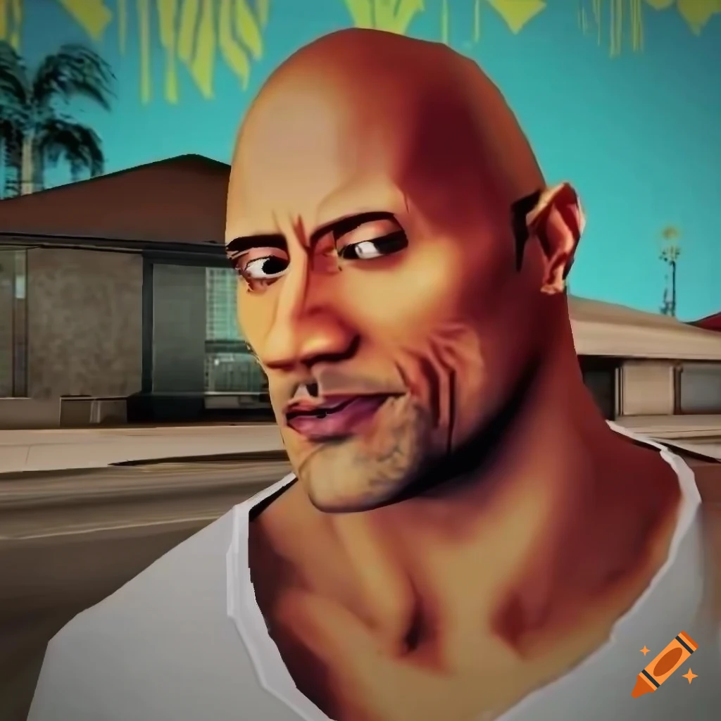 Dwayne johnson character in gta san andreas on Craiyon