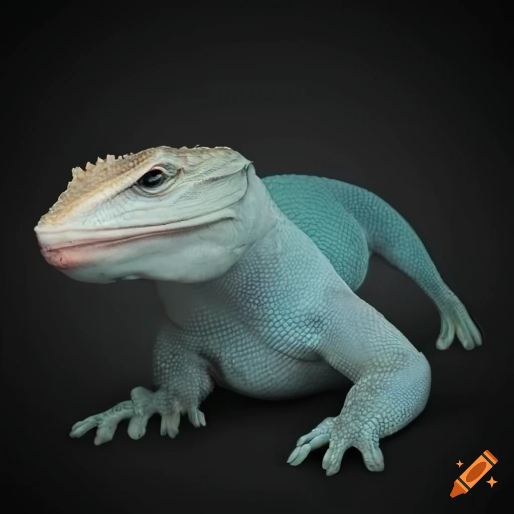 White skin large lizard-like creature with spines on its back on Craiyon