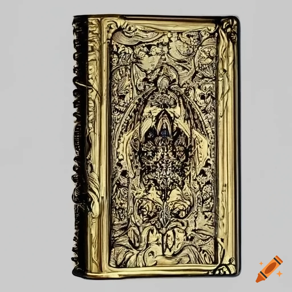 Gold gothic book cover on Craiyon