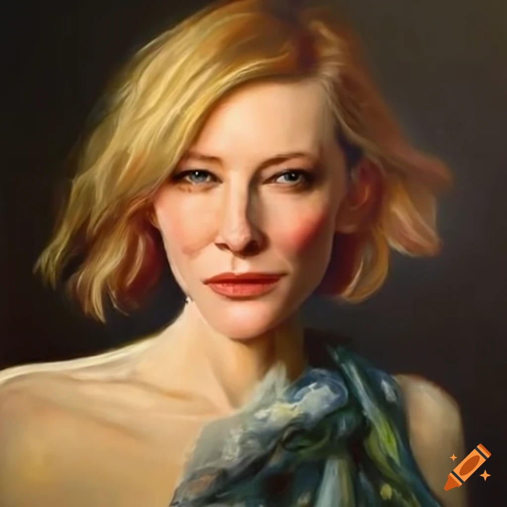 Beautiful portrait of cate blanchett in the style of claude monet on ...