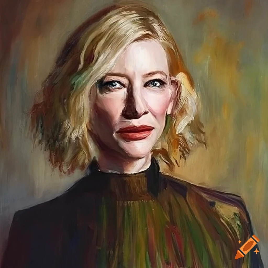 Cate blanchett portrait in the style of claude monet on Craiyon