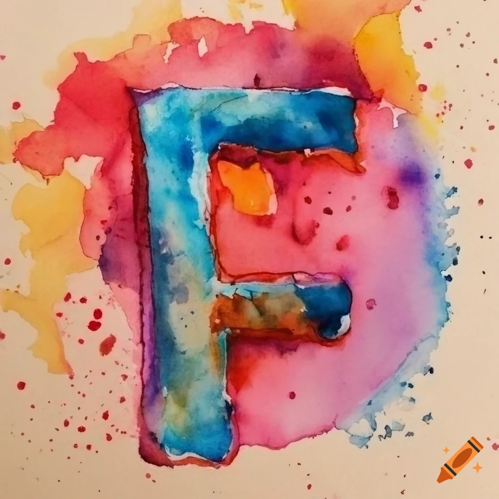 Simple messy watercolor painting of the letter l on Craiyon