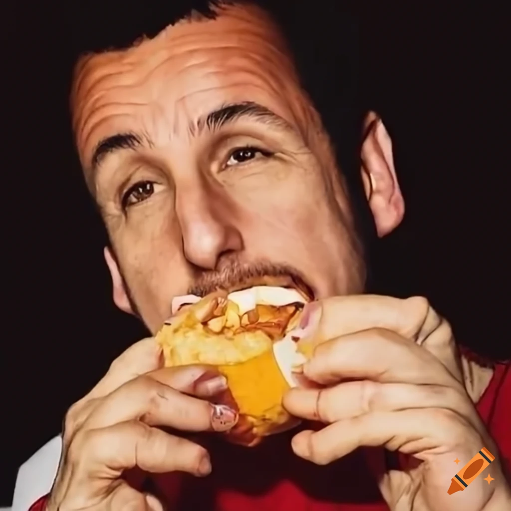 Adam Sandler at the first Applebee's in space with chicken tenders and ...