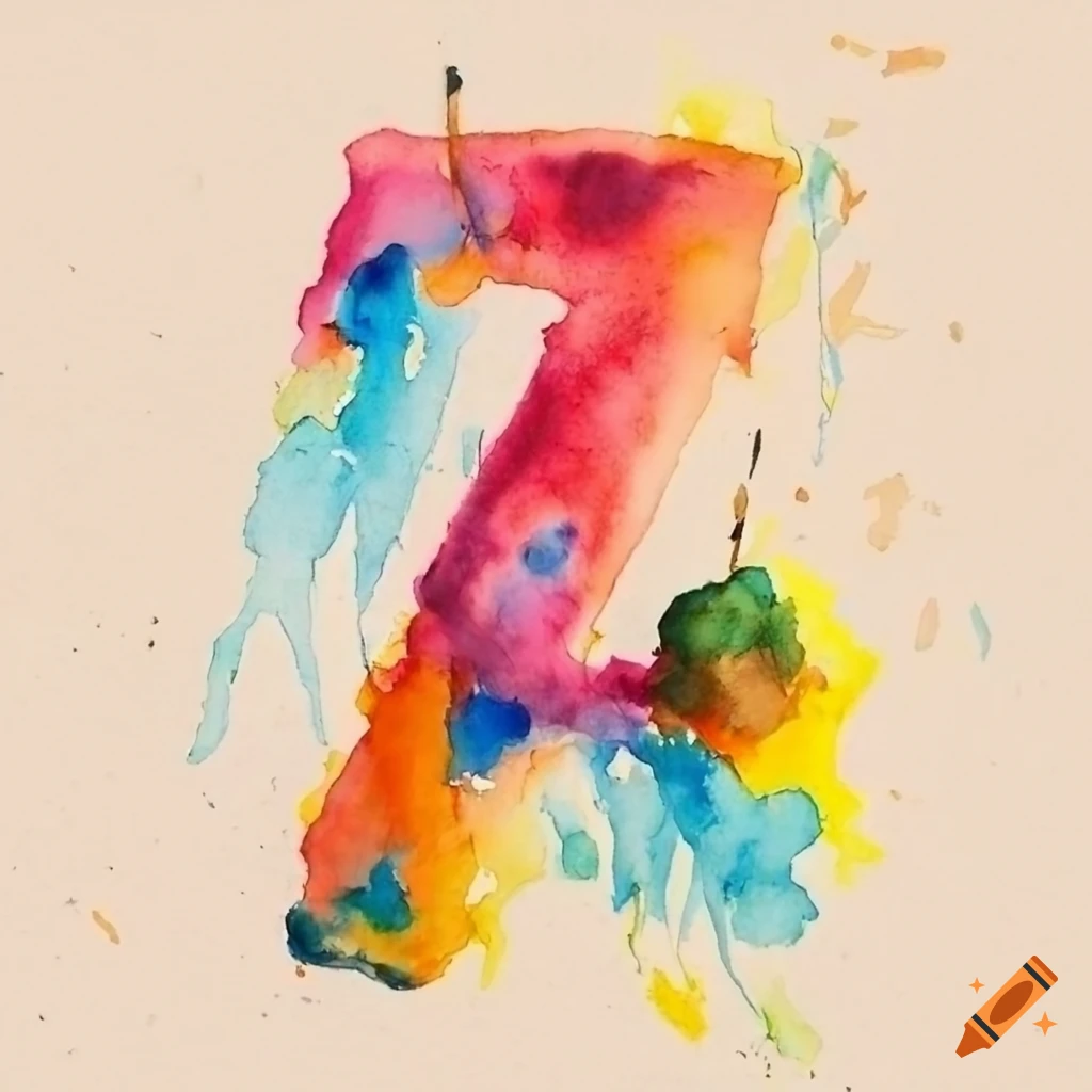 Watercolor painting of the letter z for children on Craiyon