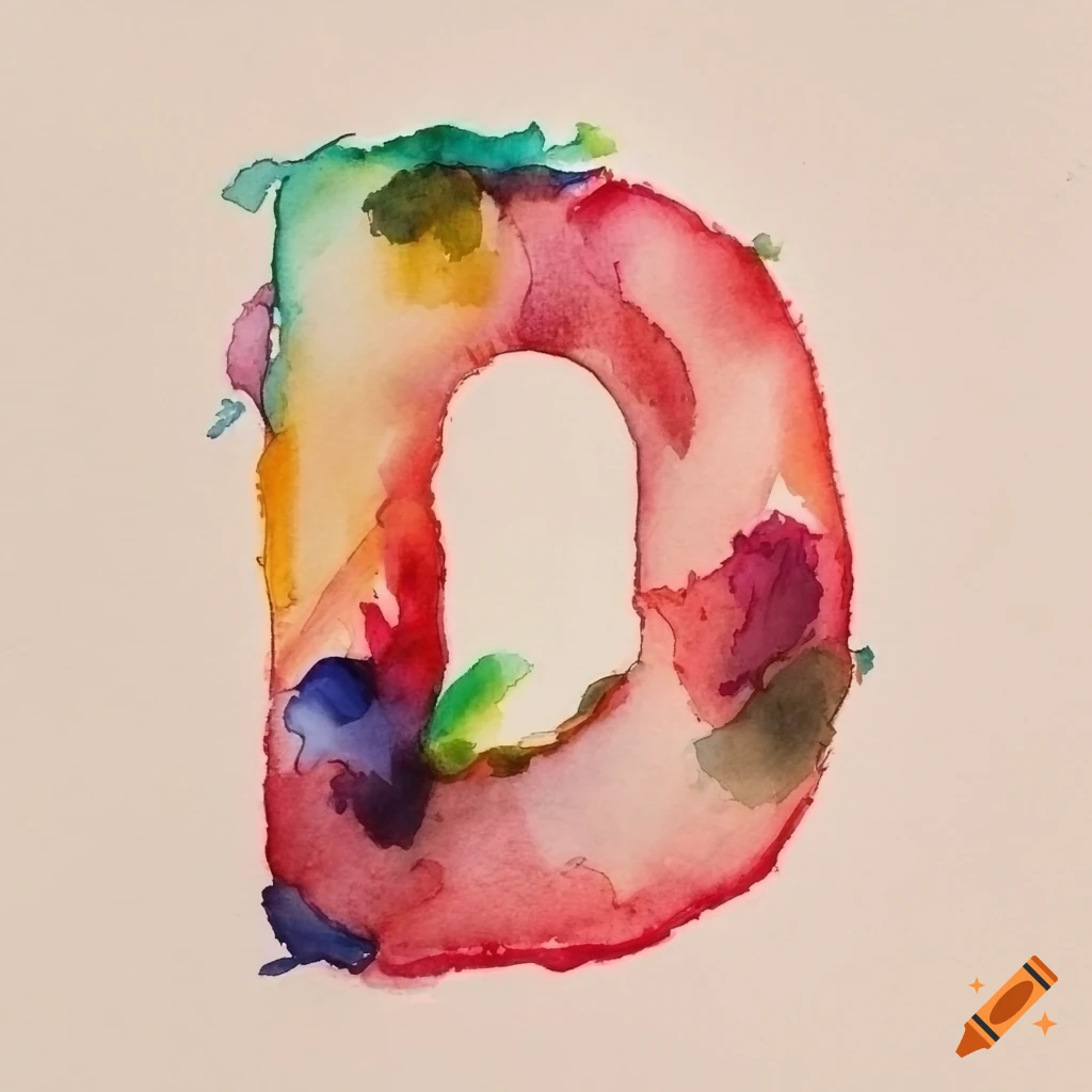 Watercolor painting of the letter q on Craiyon